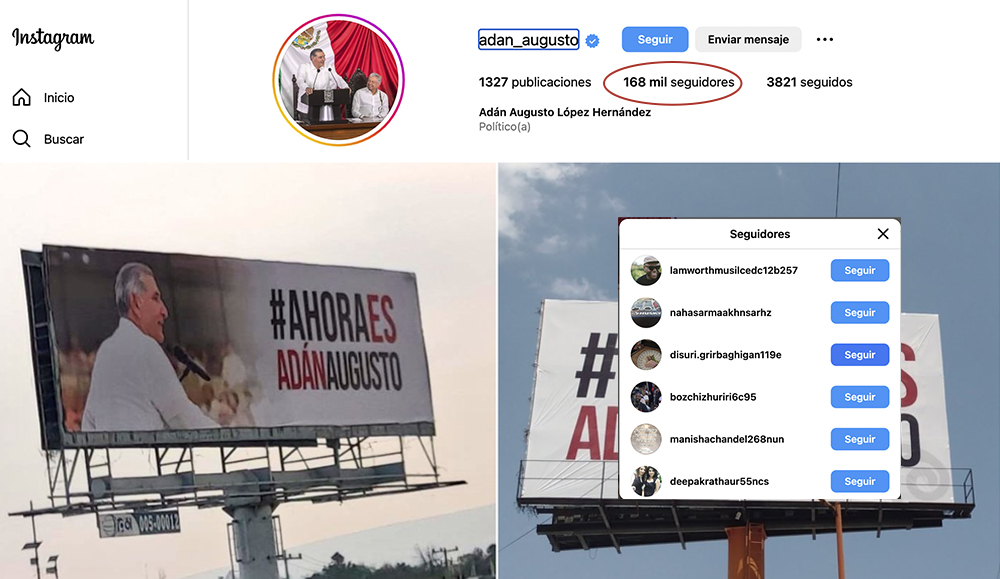 Adán Augusto López compra “popularidad” en Rusia, India y hasta indonesia